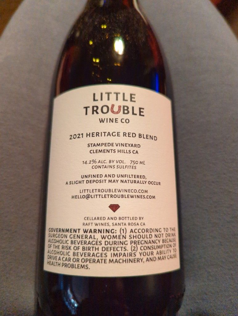 2021 Little Trouble Wine Co. Heritage Field Blend Stampede Vineyard ...