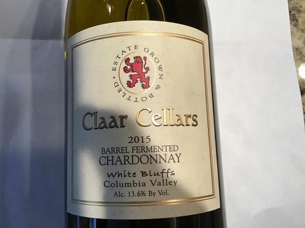 2015 Claar Cellars Chardonnay Barrel Fermented White Bluffs, USA ...