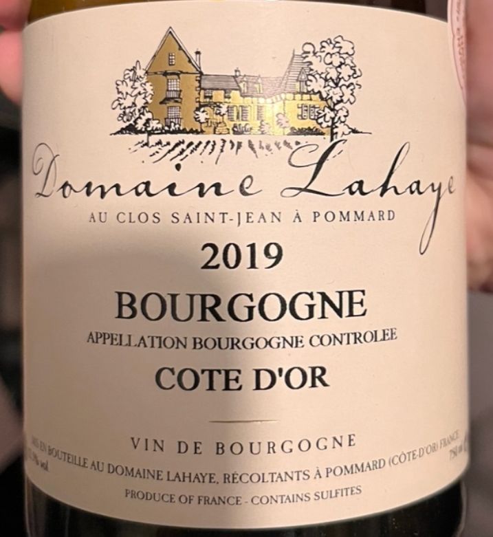 2019 Domaine Lahaye Bourgogne Blanc, France, Burgundy, Bourgogne Blanc ...