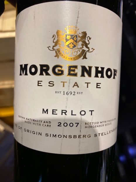 2007 Morgenhof Estate Merlot, South Africa, Coastal Region ...