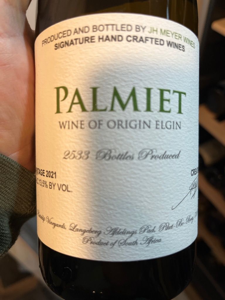 2021 JH Meyer Signature Wines Chardonnay Palmiet, South Africa, Cape ...