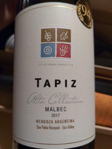 2017 Tapiz Malbec Alta Collection San Pablo Vineyard, Argentina ...