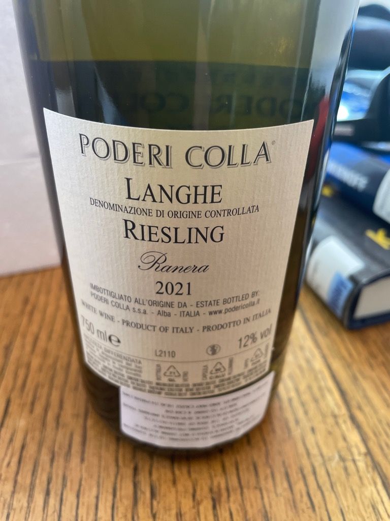 2022 Poderi Colla Langhe Riesling Ranera, Italy, Piedmont, Langhe ...