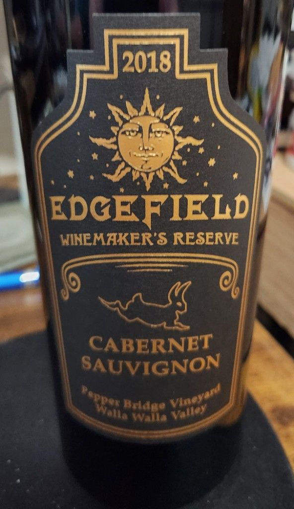 2018 Edgefield Winery Cabernet Sauvignon Winemaker's Reserve Pepper ...