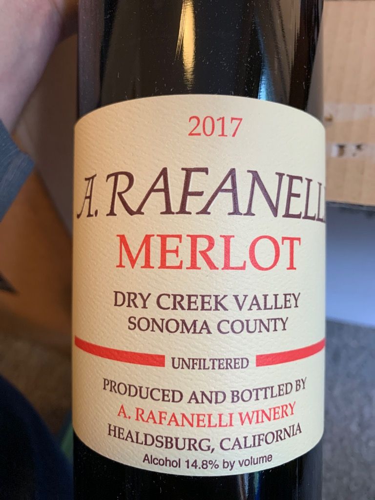 2017 A. Rafanelli Merlot Dry Creek Valley, USA, California, Sonoma ...