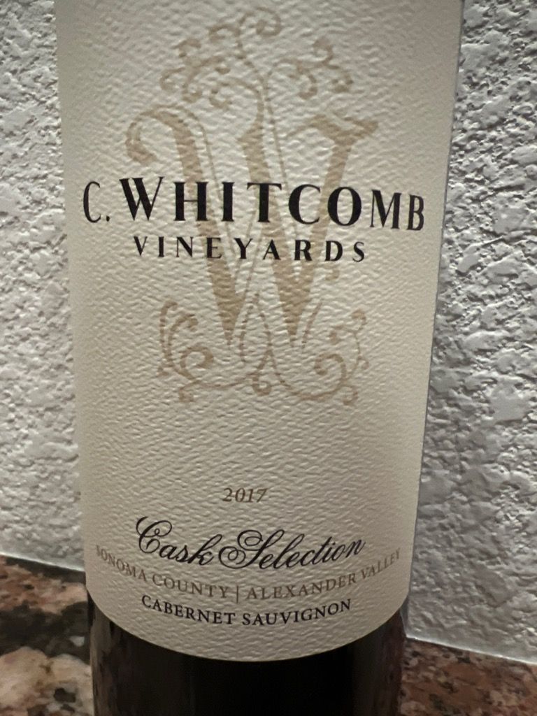 2017 C. Whitcomb Vineyards Cabernet Sauvignon Cask Selection, USA ...