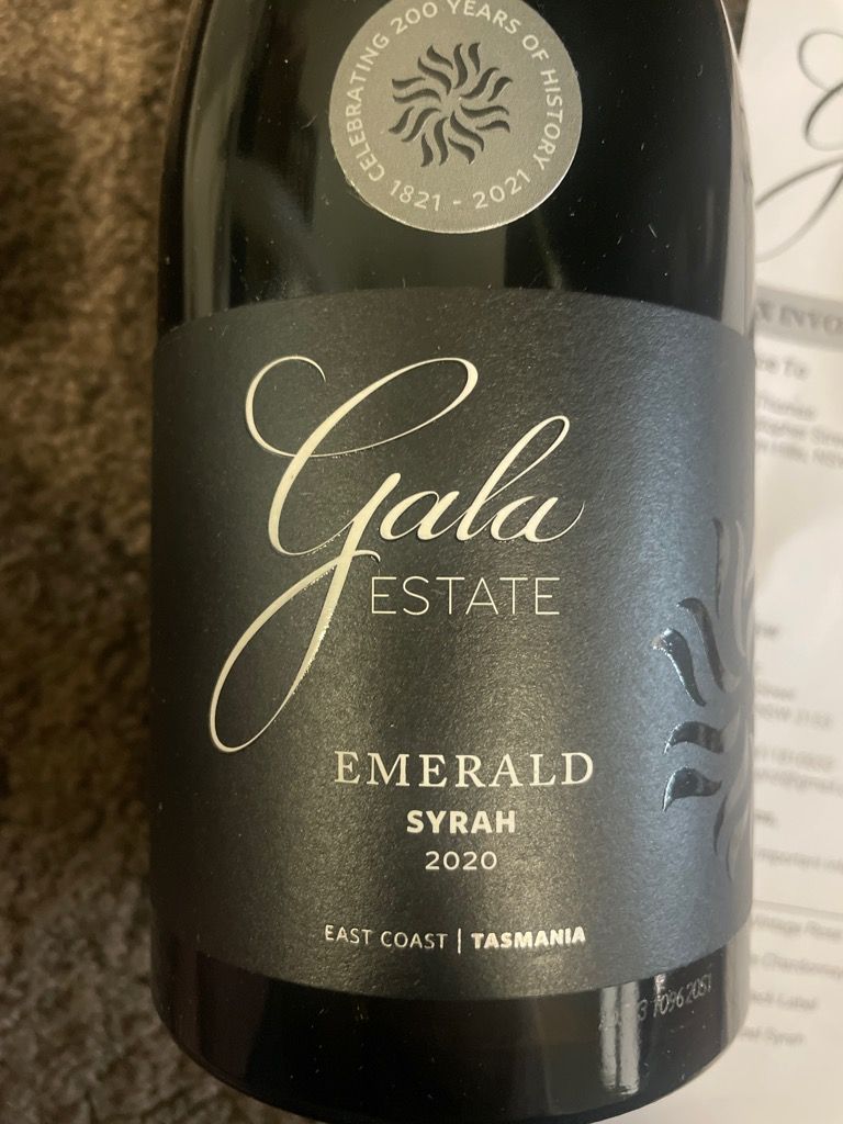 2021 Gala Estate Syrah Black Label Emerald, Australia, Tasmania ...