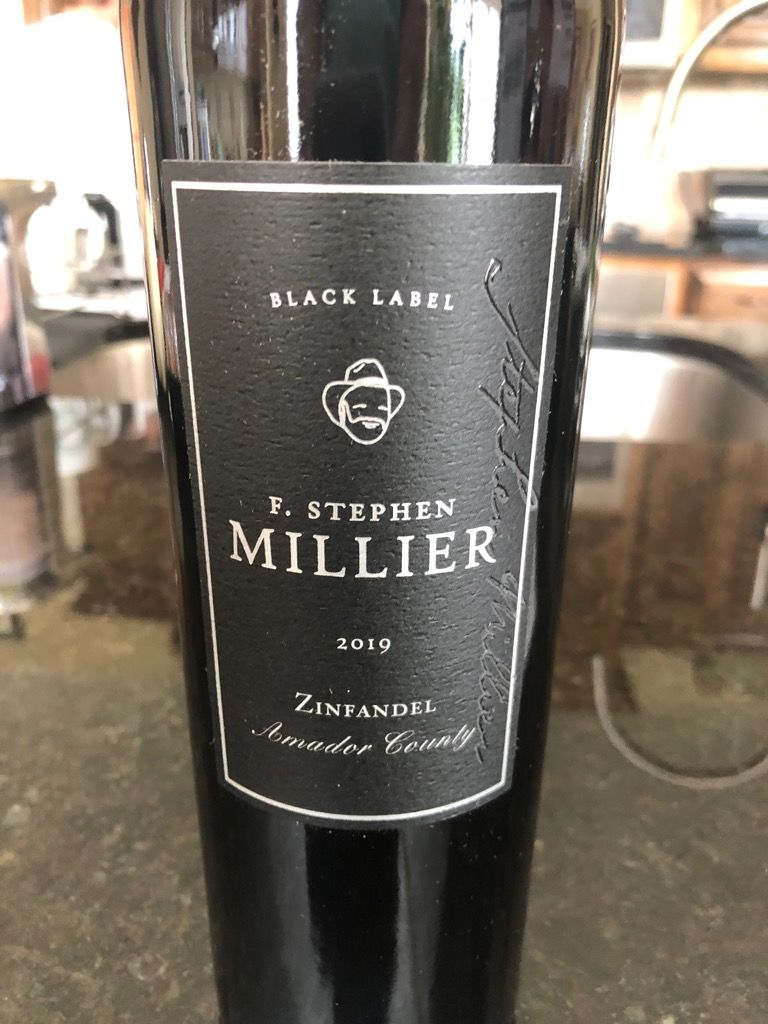 2019 F. Stephen Millier Zinfandel Black Label Amador County, USA ...