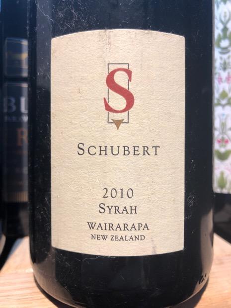 2010 Schubert Syrah, New Zealand, North Island, Wairarapa ...