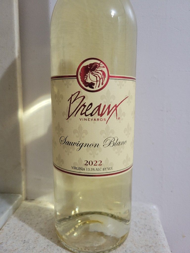 2023 Breaux Vineyards Sauvignon Blanc, USA, Virginia - CellarTracker