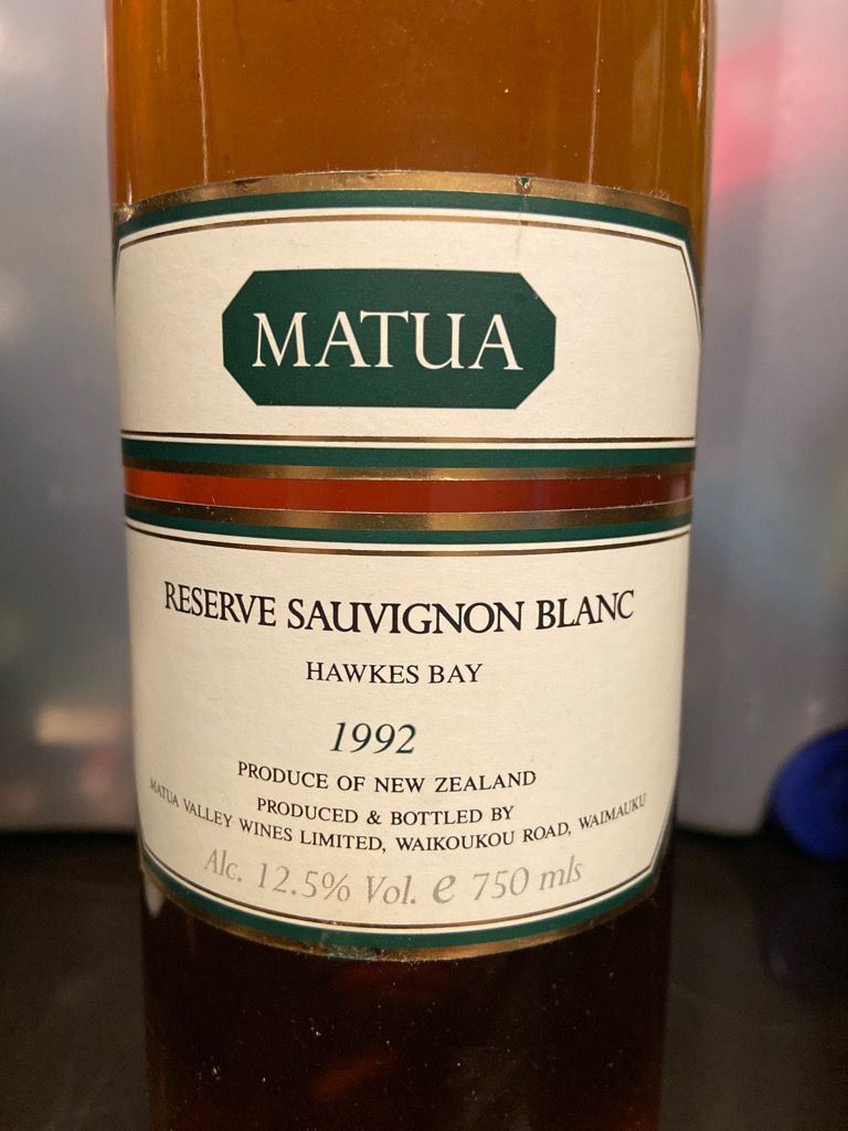 1992 Matua Sauvignon Blanc Shingle Peak Reserve, New Zealand, South ...