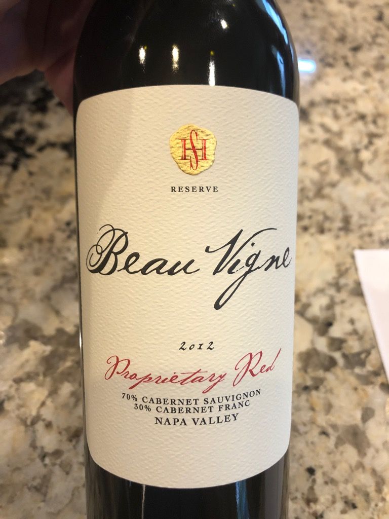 2012 Beau Vigne Reserve Proprietary Red, USA, California, Napa Valley ...