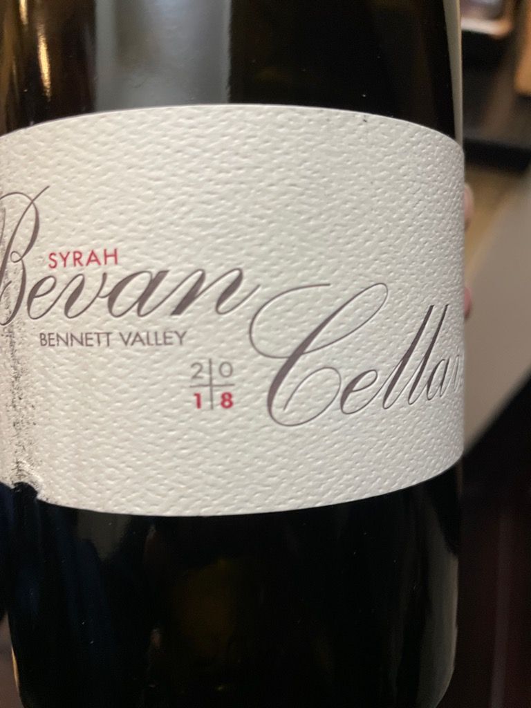 2019 Bevan Cellars Syrah Moaveni Vineyard, USA, California, Sonoma ...