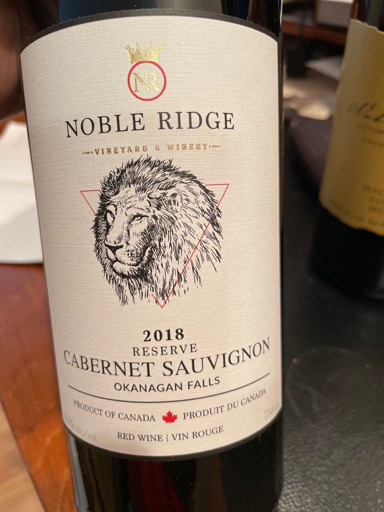 2020 Noble Ridge Cabernet Sauvignon Reserve, Canada, British Columbia ...