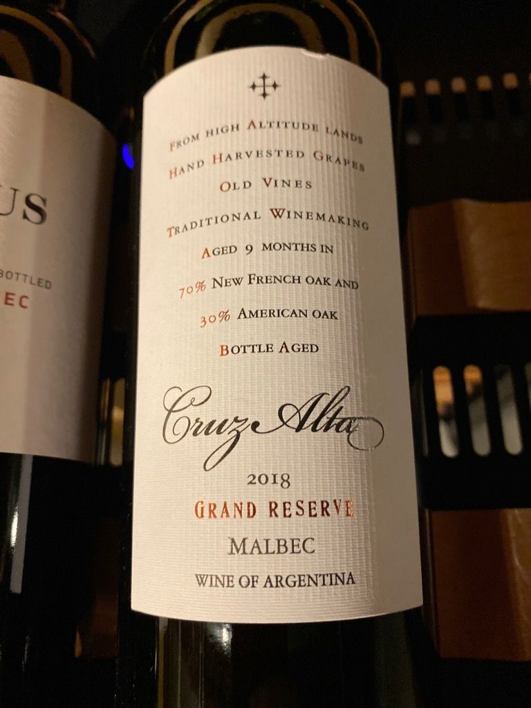 2018 Cruz Alta Malbec Grand Reserve, Argentina, Mendoza - CellarTracker