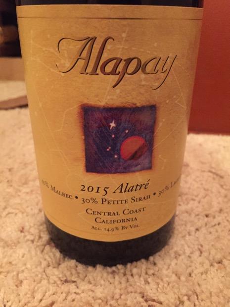 2015 Alapay Cellars Alatré Central Coast, USA, California, Central ...