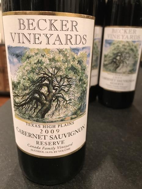 2009 Becker Vineyards Cabernet Sauvignon Reserve Canada Family Vineyard ...