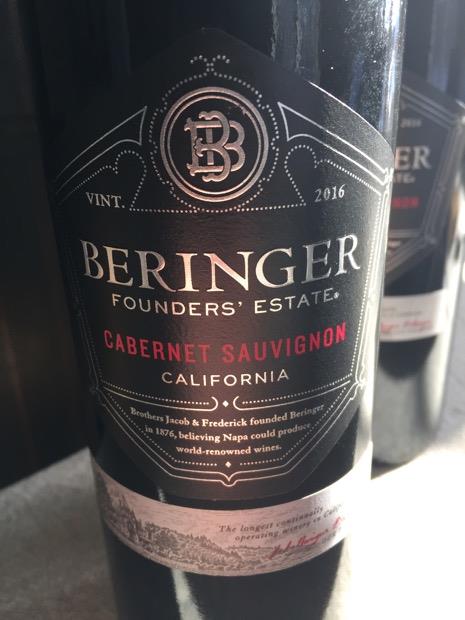 2016 Beringer Vineyards Cabernet Sauvignon Founders' Estate, USA ...
