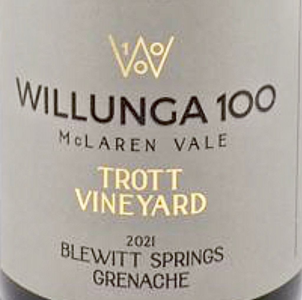 2023 Willunga 100 Grenache Trott Vineyard Blewitt Springs, Australia, South Australia, Fleurieu ...