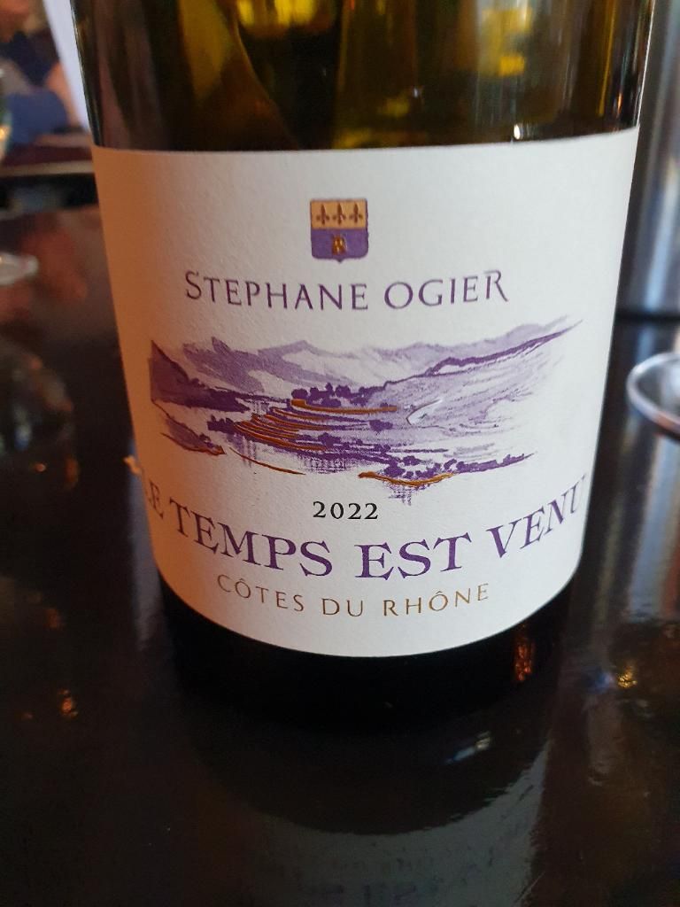 2022 Stéphane Ogier Côtes du Rhône Le temps est venu Blanc, France ...