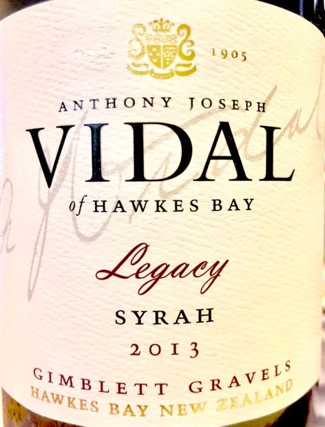 2013 Vidal Estate Syrah Legacy Series, New Zealand, North Island, Hawke ...