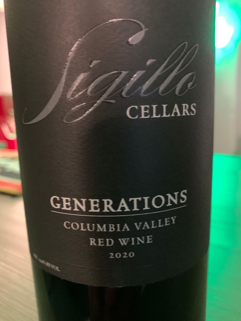 2020 Sigillo Cellars Generations, USA, Washington, Columbia Valley ...
