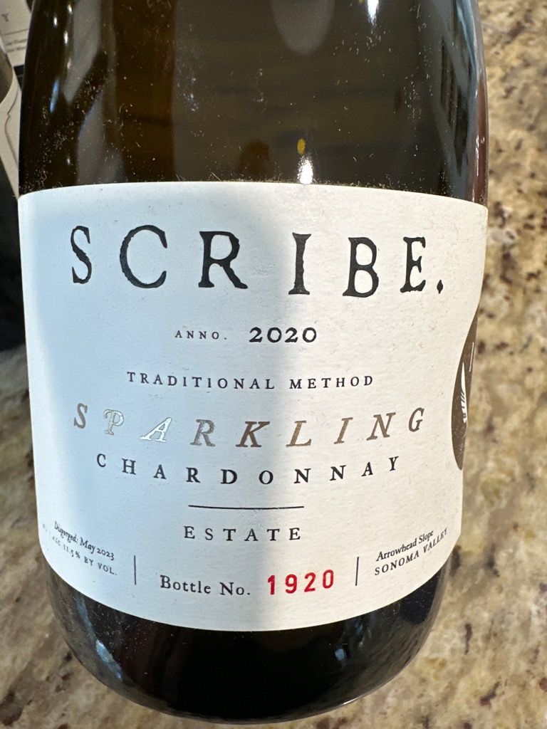 2020 Scribe Sparkling Chardonnay, USA, California, Sonoma County ...
