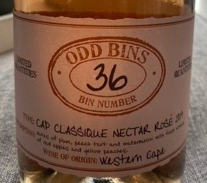 2023 Odd Bins Bin #36 Cap Classique Nectar Rosé, South Africa, Western ...