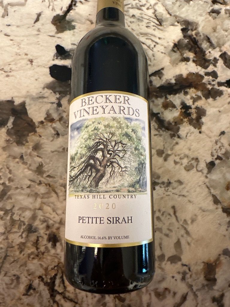 2020 Becker Vineyards Petite Sirah Estate Reserve, USA, Texas, Texas ...