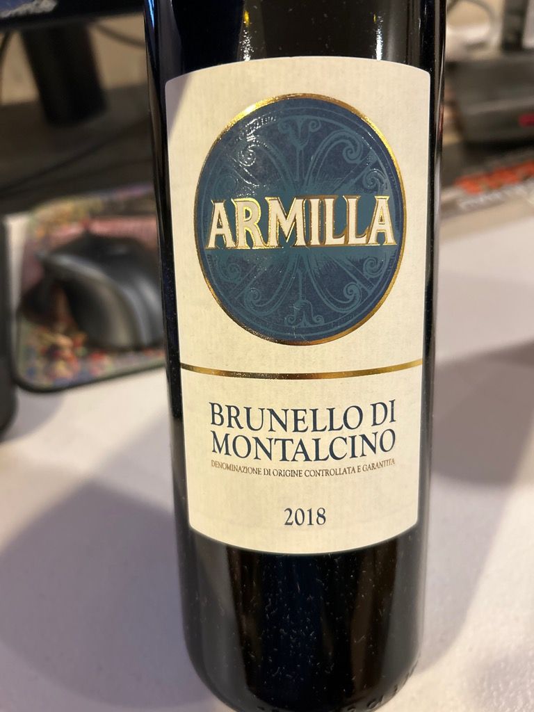 2018 Armilla Brunello Di Montalcino Italy Tuscany Montalcino