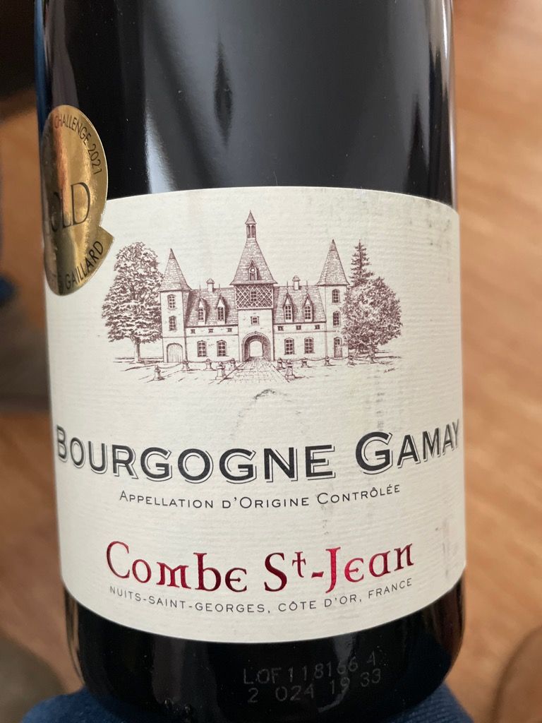 2020 Combe St.-Jean Gamay Bourgogne, France, Burgundy, Bourgogne ...
