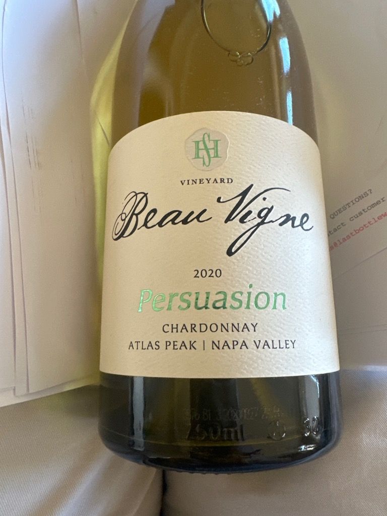2020 Beau Vigne Chardonnay Persuasion, USA, California, Napa Valley ...