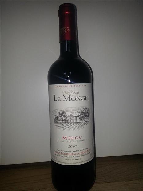 2010 Château le Monge, France, Bordeaux, Médoc - CellarTracker