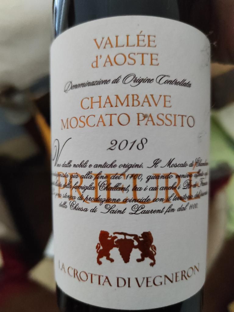 2018 La Crotta di Vegneron Chambave Moscato Passito Prieuré, Italy ...