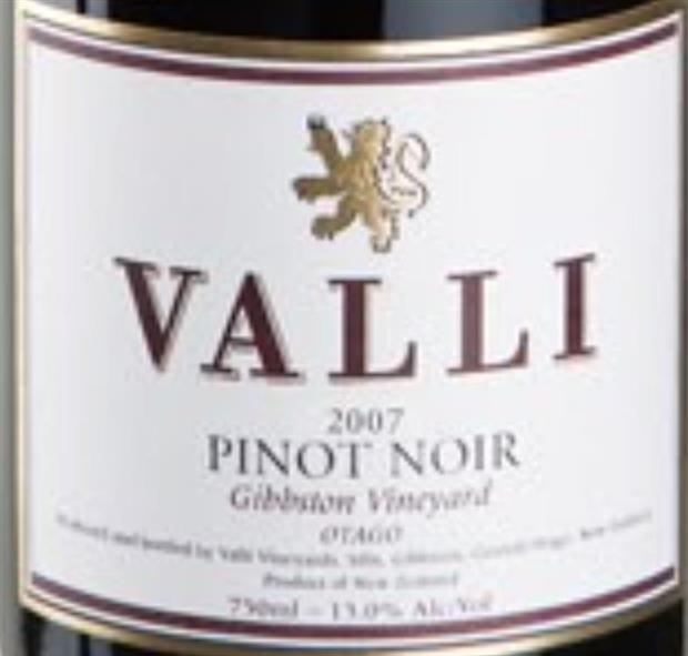 2007 Valli Pinot Noir Gibbston Vineyard, New Zealand, South Island ...
