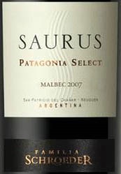 2007 Bodega Familia Schroeder Malbec Saurus Patagonia Select, Argentina ...