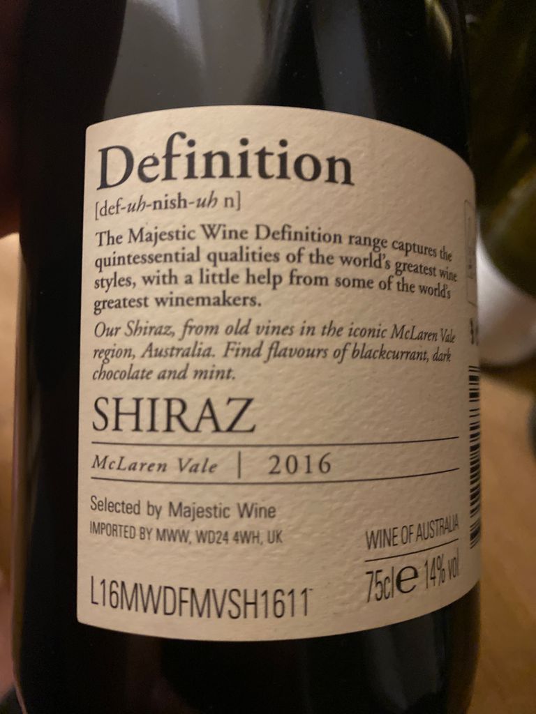 2016 Definition for Majestic Shiraz, Australia, South Australia ...