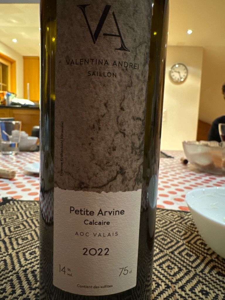 2023 Valentina Andrei Petite Arvine Calcaire Martigny, le Salo ...