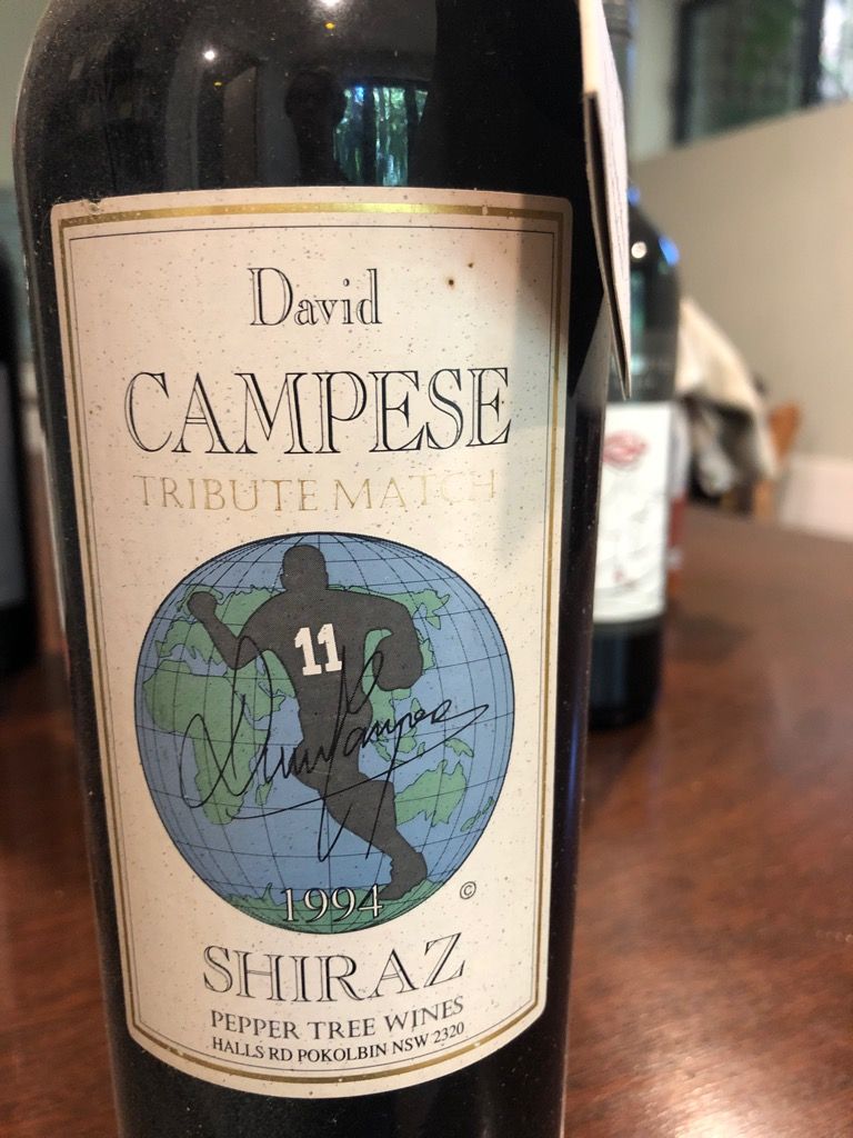 1994 Pepper Tree Shiraz David Campese, Australia, New South Wales ...