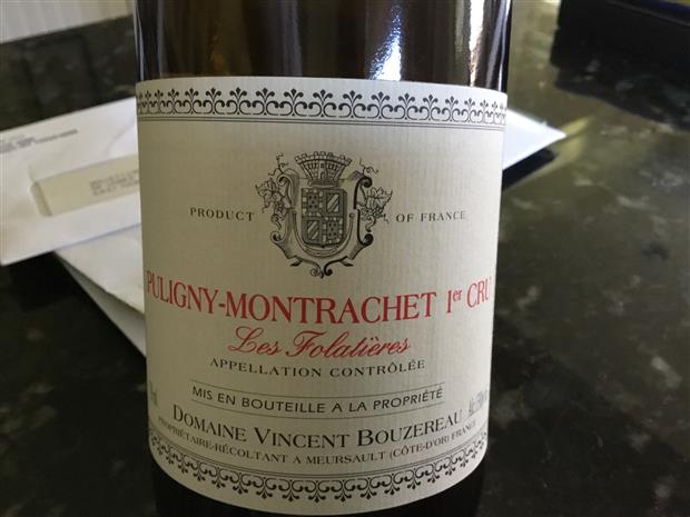 2019 Vincent Bouzereau Puligny-Montrachet 1er Cru Les Folatières ...