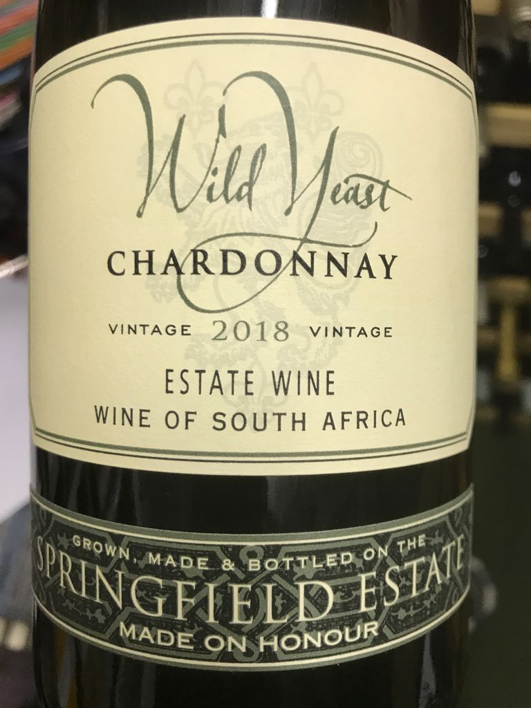 2018 Springfield Estate Chardonnay Wild Yeast, South Africa, Breede ...