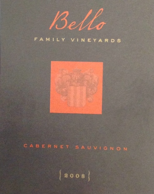 2008 Bello Family Vineyards Cabernet Sauvignon, USA, California, Napa ...