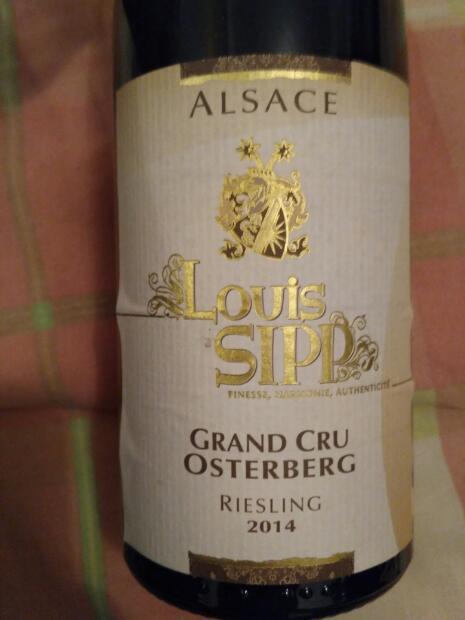 2014 Louis Sipp Riesling Osterberg, France, Alsace, Alsace Grand Cru ...