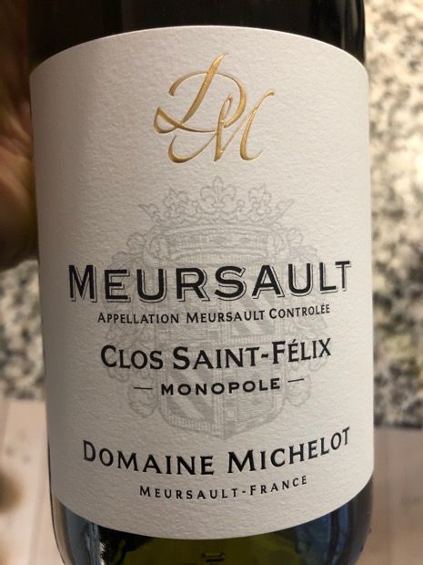 2018 Domaine Michelot Meursault Clos Saint-Félix, France, Burgundy ...