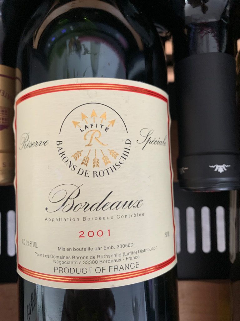 2001 Barons de Rothschild (Lafite) Bordeaux Réserve Spéciale, France ...