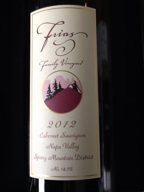 2012 Frias Family Vineyard Cabernet Sauvignon Spring Mountain District ...