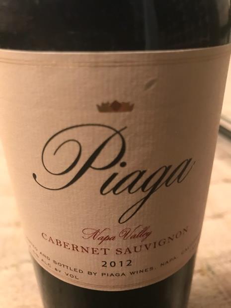 2012 Piaga Cabernet Sauvignon, USA, California, Napa Valley - CellarTracker