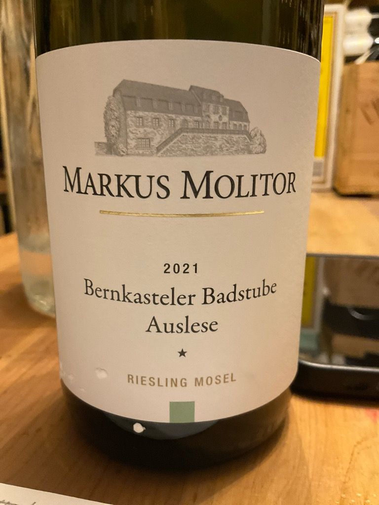 2023 Markus Molitor Bernkasteler Badstube Riesling Auslese * (Green ...