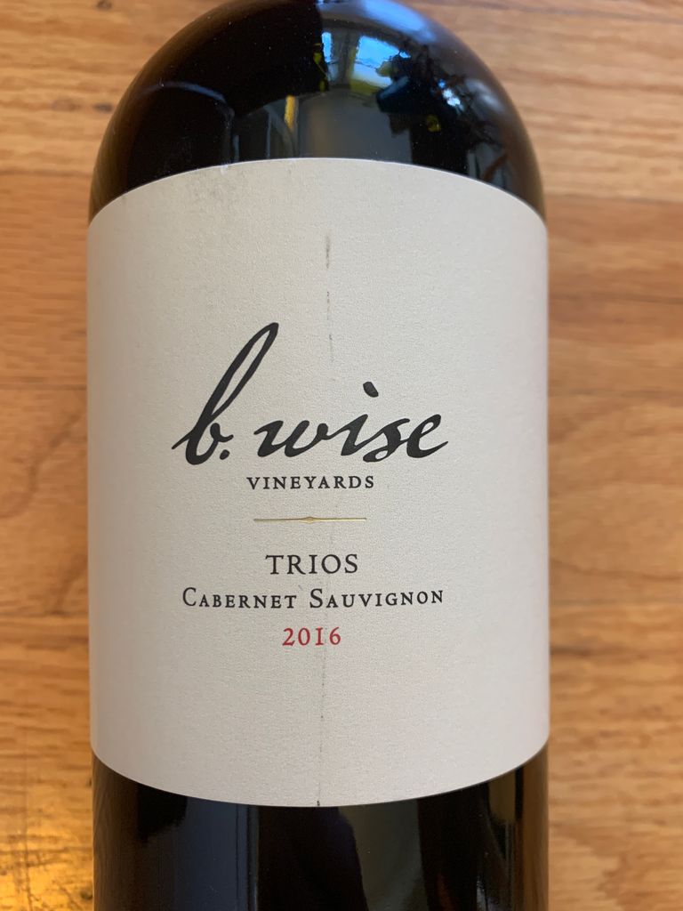 2016 B. Wise Vineyards Cabernet Sauvignon Trios, USA, California ...