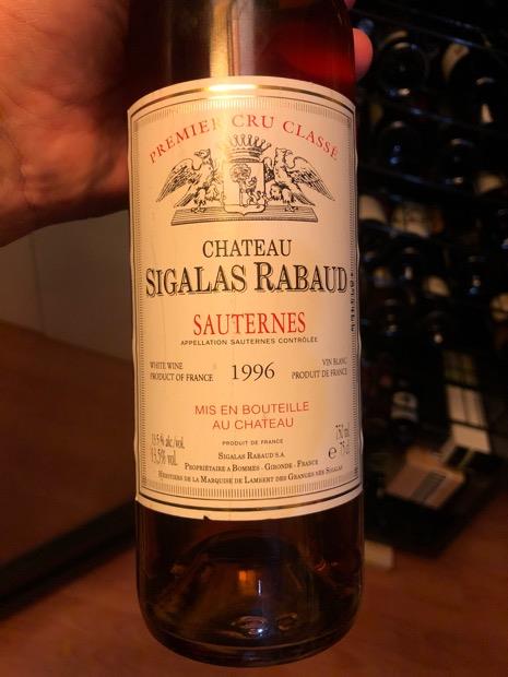 1996 Château Sigalas Rabaud, France, Bordeaux, Sauternais, Sauternes ...